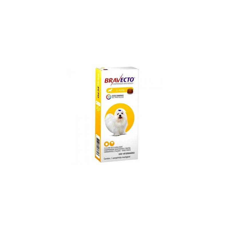 BRAVECTO 2 - 4,5 KG - ANTIPARASITARIO EXTERNO MASTICABLE - PETUPET